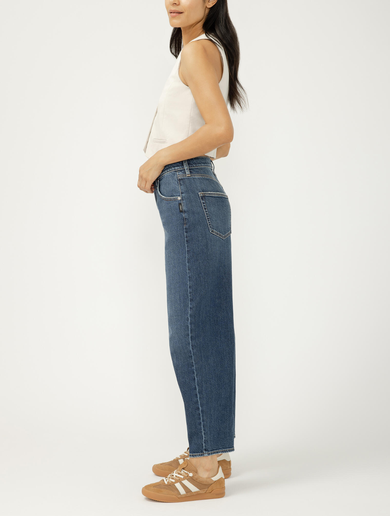 High Rise Barrel Leg Jeans